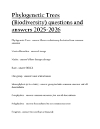 Phylogenetic Trees (Biodiversity) questions and answers 2025-2026 ...