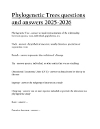 Phylogenetic Trees questions and answers 2025-2026 - DocMerit
