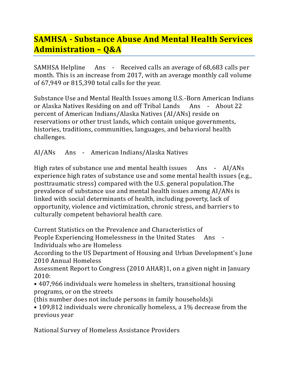 10 Fundamental Components Of Recovery (SAMHSA) – Questions & Answers ...