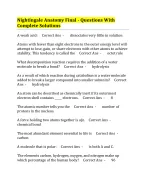 Nightingale Anatomy Final - Questions With Complete Solutions - DocMerit