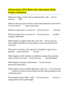 Photovoltaic (PV) Materials: Questions With Proper Solutions - DocMerit