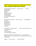 NBCMI Medical Interpreter Certification Written Exam - Questions With Valid Solutions - DocMerit