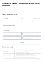 NUR 1460C HEALTH-ILLNESS CONCEPTS ACROSS THE LIFESPAN 1 Exam with Complete Solutions - DocMerit