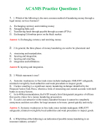 2024 ACAMS Practice Questions 1,2, Example Questions New Full Questions ...