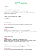 CETP Aphasia (Latest 2024) Questions With Complete Grade A+ Answers ...