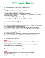 CETP Language Disorders (Latest 2024) Questions With Complete Grade A+ ...