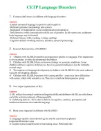 CETP Language Disorders (Latest 2024) Questions With Complete Grade A+ ...