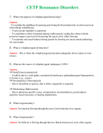 CETP Resonance Disorders (Latest 2024) Questions With Complete Grade A+ ...