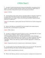 CYSA Test 1 (Latest 2024) Questions With Complete Grade A+ Answers ...