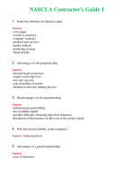 NASCLA Contractors Guide (Latest 2024) Questions With Complete Grade A+ ...