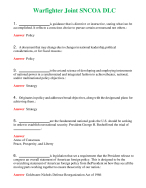 Warfighter Joint SNCOA DLC (Latest 2024) Questions With Complete Grade ...