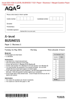 Actual 2024 AQA A-LEVEL BUSINESS 7132/1 Paper 1 Business 1 Merged ...