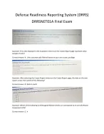 Defense Readiness Reporting System (DRRS) DRRSNET01A Final Exam - DocMerit