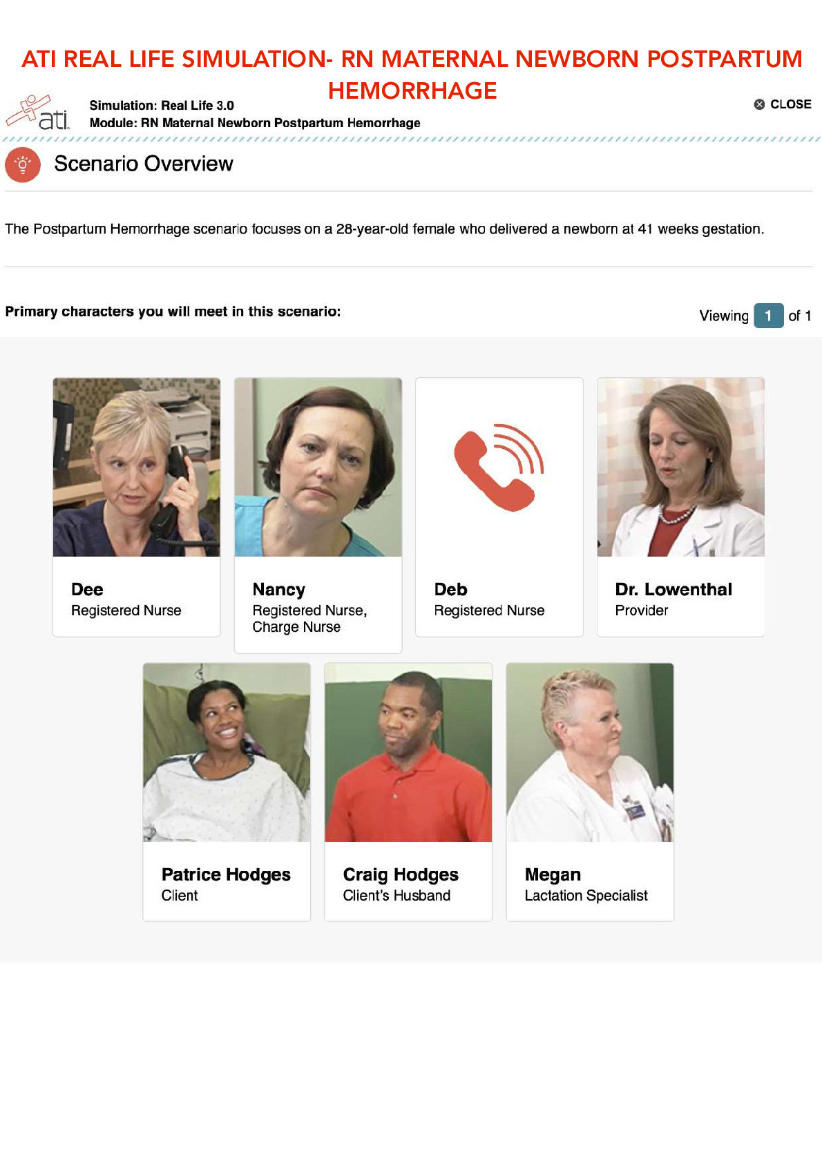 ATI REAL LIFE SIMULATION- RN MATERNAL NEWBORN POSTPARTUM HEMORRHAGE ...