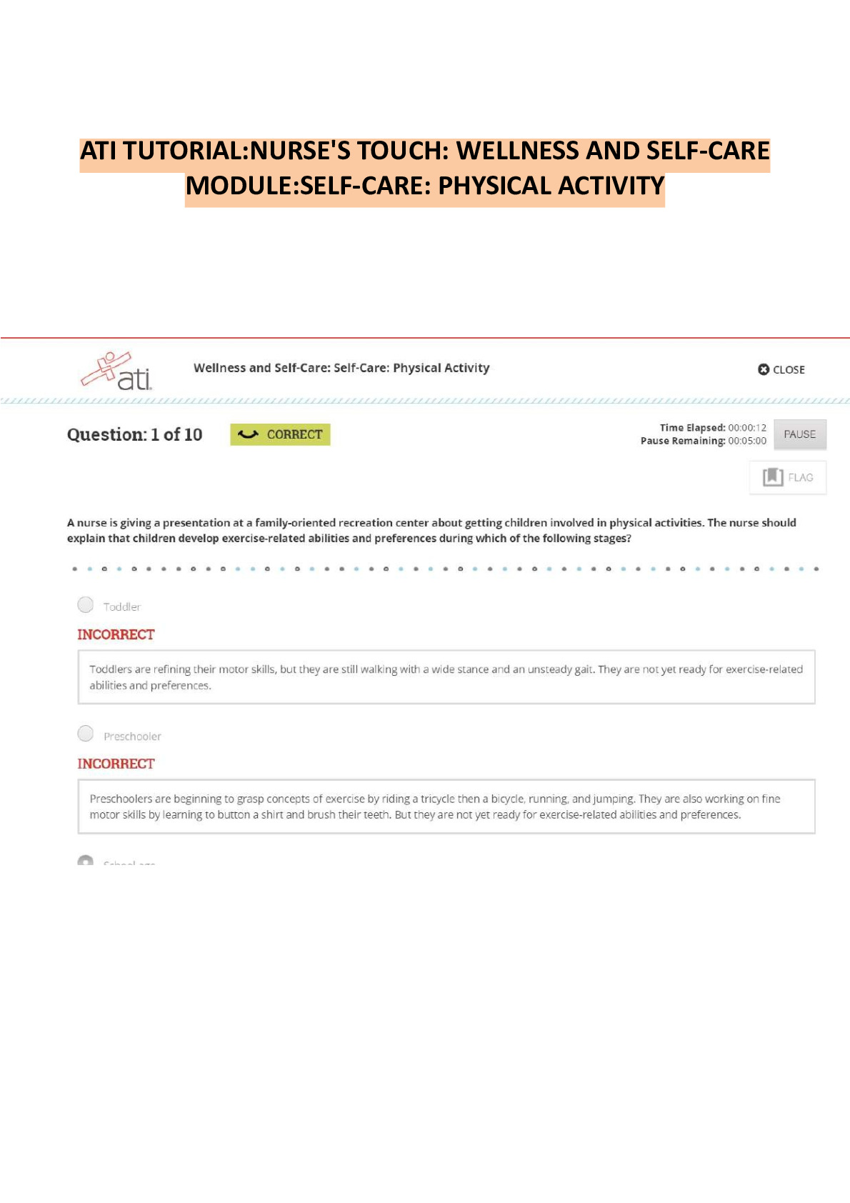 ATI Tutorial-Nurse-s Touch- Wellness and Self-Care Module-Self-Care ...