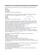 MINNESOTA STATE LICENSE EXAM QUESTIONS AND ANSWERS -15. - DocMerit