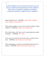 NJ DMV PERMIT TEST 2025| BRAND NEW ACTUAL EXAM WITH 100% VERIFIED ...
