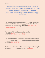 ASTM ACI CONCRETE STRENGTH TESTING LAB TECHNICIAN EXAM NEWEST 2025 ...