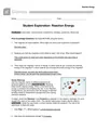 Gizmos Student Exploration Reaction Energy Answer Key - DocMerit