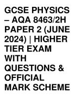 GCSE Physics – AQA Paper 1 (8463/1H) | June 2024 Higher Tier Exam with Full Mark Scheme - DocMerit