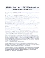 APUSH Unit 1 Review Questions and Answers 2024/2025 - DocMerit