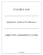 WGU C723) BUS 3100 - Qualitative Analysis For Business - Objective ...