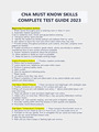 CNA MUST KNOW SKILLS COMPLETE TEST GUIDE | LATEST 2023/2024 - DocMerit