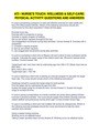 ATI - NURSE'S TOUCH. WELLNESS & SELF-CARE: PHYSICAL ACTIVITY QUESTIONS ...
