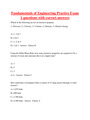 Fundamentals of Engineering Final exam(Varney) questions with correct ...
