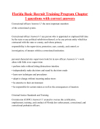 Florida Basic Recruit Training Program Chapter 1 Questions With Correct