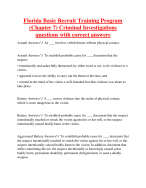 Florida Basic Recruit Training Program Chapter 7 Criminal
