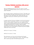 Nuclear Medicine questions with correct answers - DocMerit