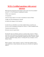NCEA Certified questions with correct answers. - DocMerit