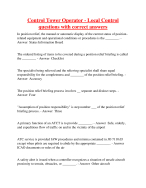 Control Tower Operator - Local Control questions with correct answers ...
