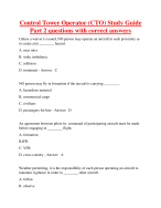 Control Tower Operator (CTO) Study Guide Part 2 questions with correct ...