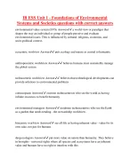 IB ESS Unit 1 - Foundations of Environmental - DocMerit