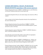 GFEBS SPENDING CHAIN: PURCHASE REQUISITIONS questions with correct ...