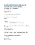 MAMMOGRAPHY BOARD EXAM questions with correct answers. - DocMerit