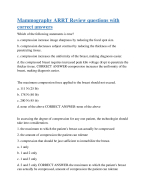 Mammography ARRT Review questions with correct answers. - DocMerit