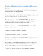 Hospice & Palliative Care questions with correct answers - DocMerit