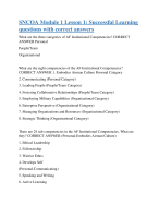 SNCOA Module 1 Lesson 1: Successful Learning questions with correct ...