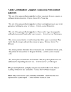 Unity Certification Exam 100% Correct Questions And Answers - DocMerit