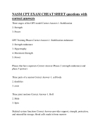 NASM CPT EXAM CHEAT SHEET questions with correct answers. - DocMerit