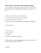 TMU FINAL EXAM 8 UPDATED QUESTIONS WITH COMPLETE SOLUTIONS LATEST ...