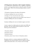ATI Respiratory Questions with Complete Solutions. - DocMerit