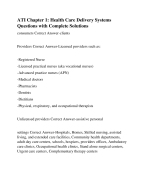 ATI Chapter 1: Health Care Delivery Systems Questions with Complete ...
