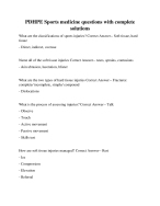 PDHPE Sports Medicine questions with correct answers. - DocMerit