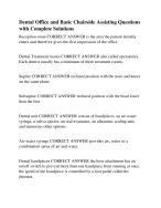 Dental Office and Basic Chairside Assisting Questions with Complete ...