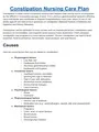 Constipation Nursing Care Plan - DocMerit