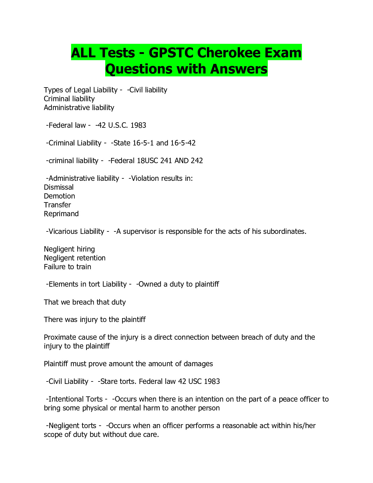 GPSTC Exams - DocMerit